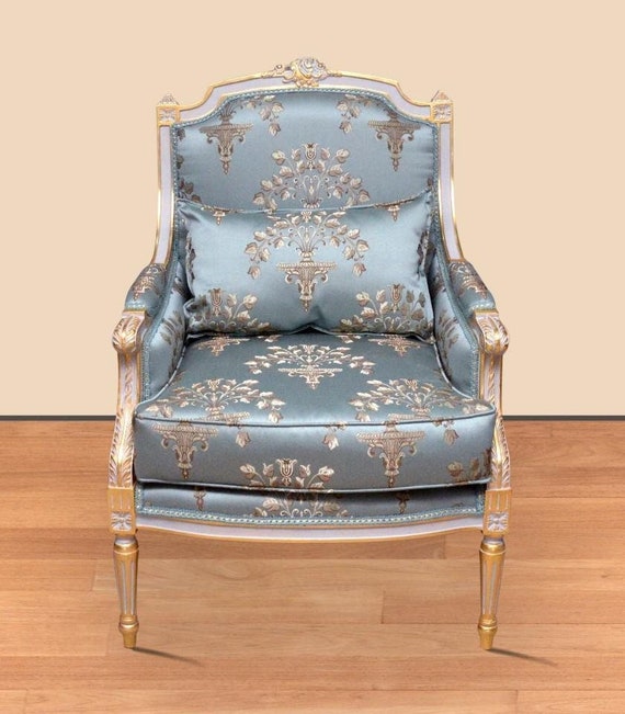French Chair Light Blue Chair Furniture Baroque Rococo - Etsy