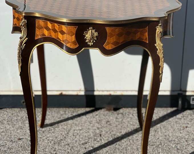 Louis XV Elegant Parquetry Inlay Table - Etsy