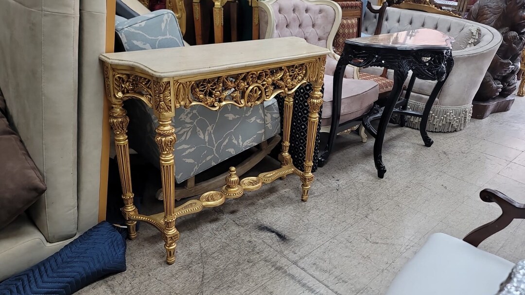 Gilded Console Table Gold Console Tablelouis XVI Gilded Side - Etsy