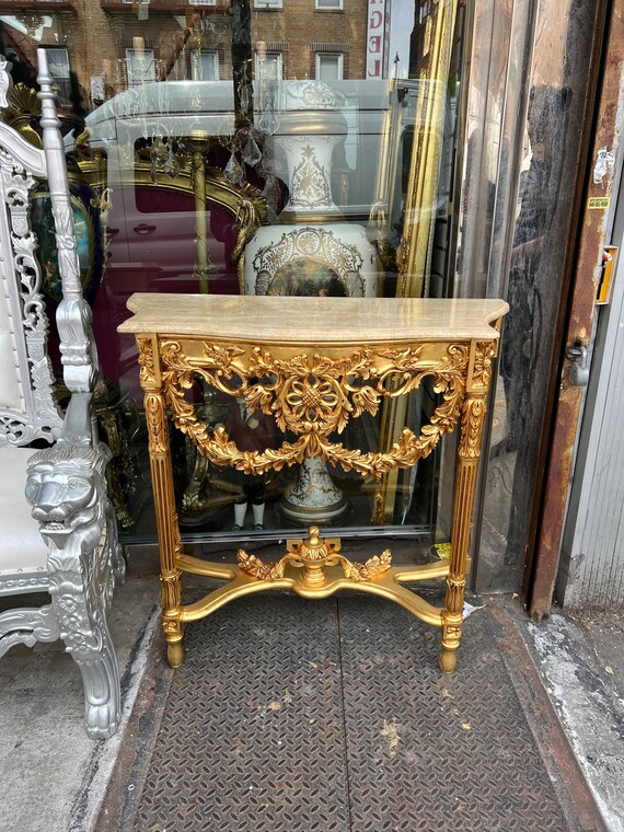 Gilded Console Table Gold Console Table louis XVI Gilded Side Table Etsy