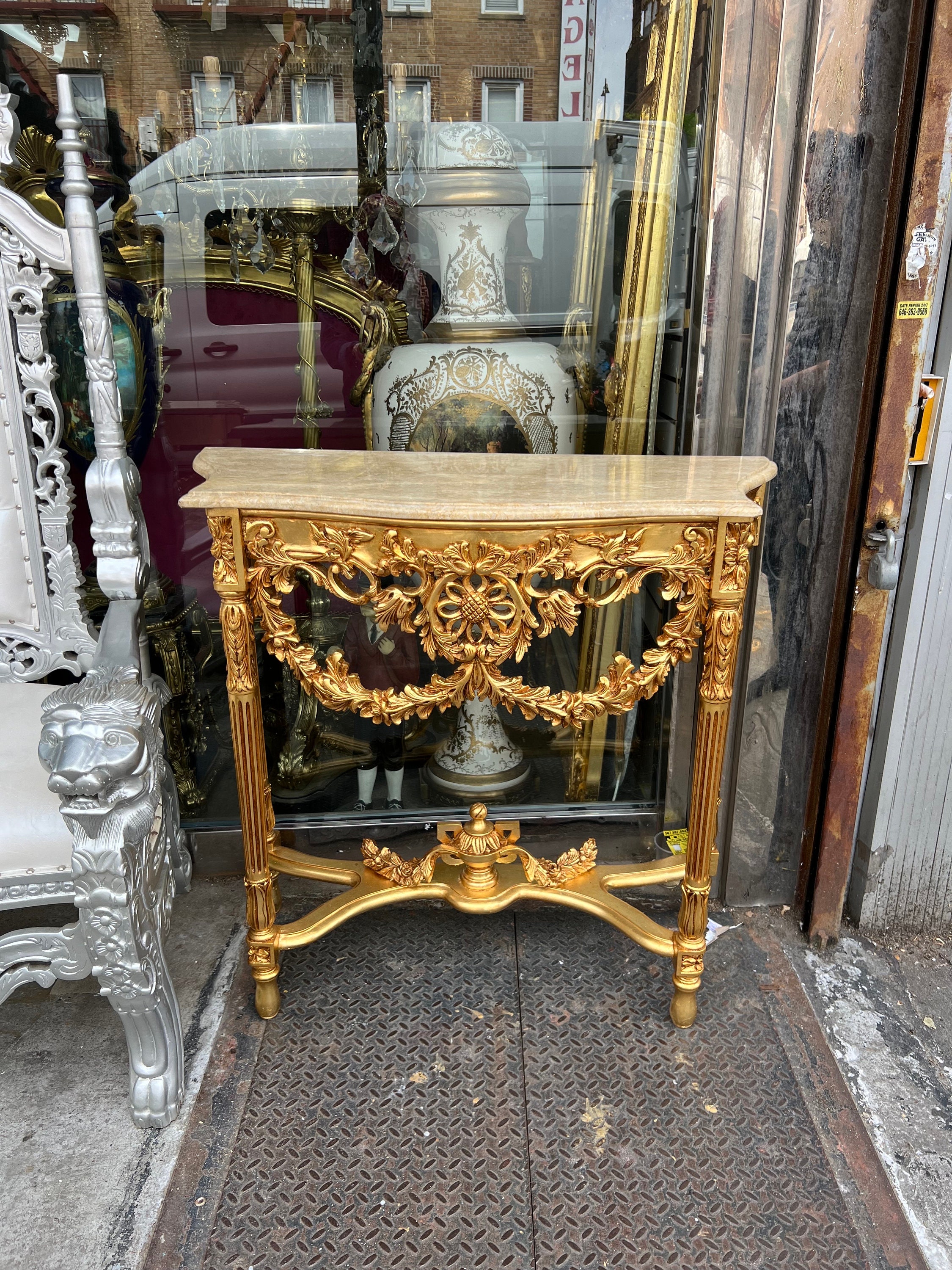 Gilded Console Table Gold Console Table louis XVI Gilded Side Table Etsy