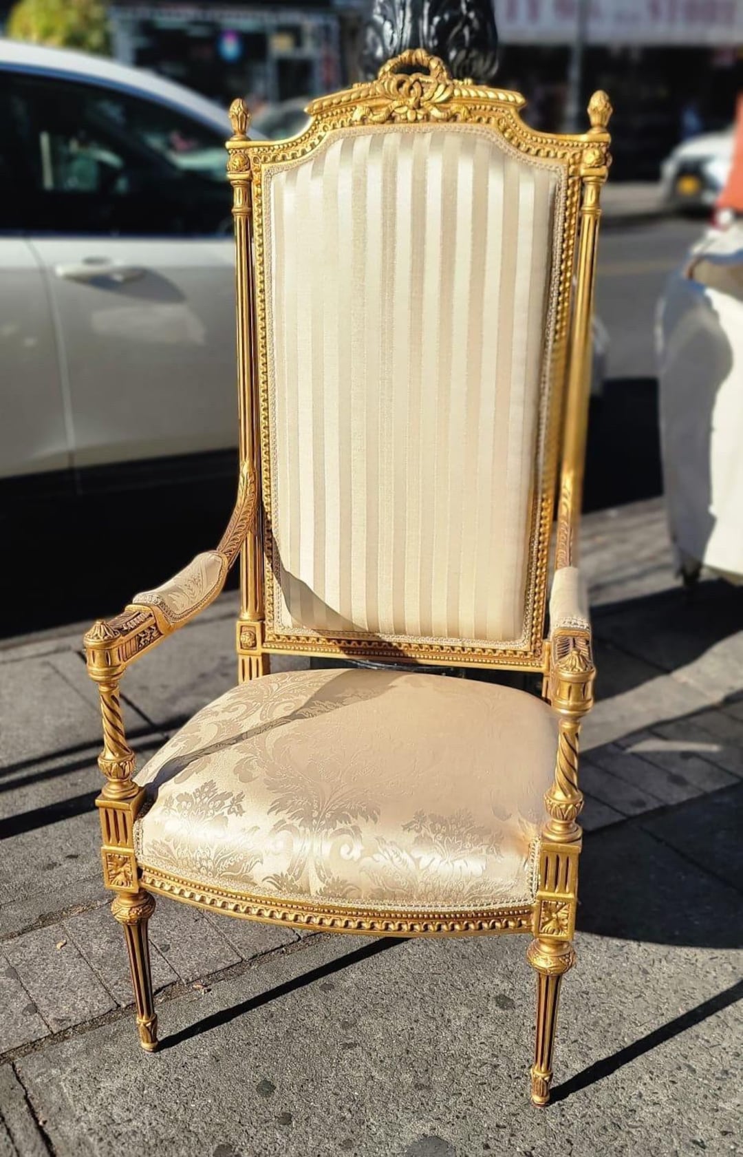 Throne Chair Gold Leaf Arm Chair - Etsy