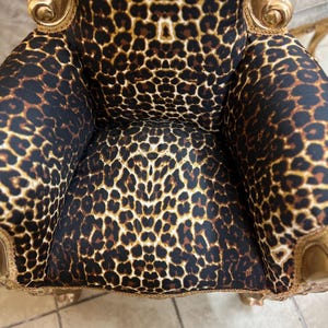 Children Chair Painted in Gold Paint and Leopard Print Upholstery - Etsy