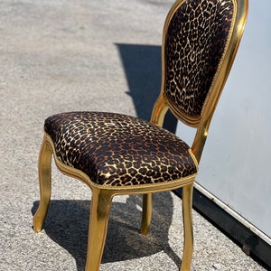 Animal Print Gilded Gold Leaf Chair - Etsy