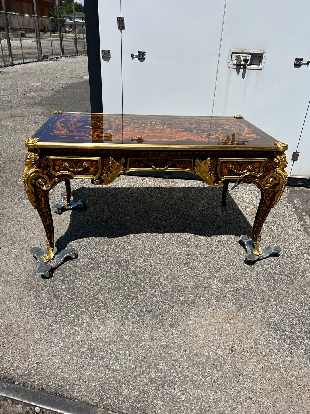 Louis XIV Marquetry Big Desk - Etsy