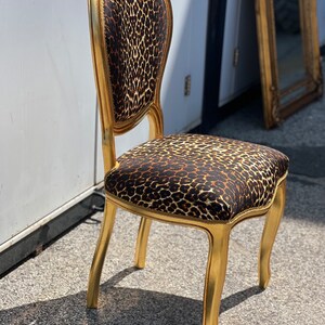 Animal Print Gilded Gold Leaf Chair - Etsy