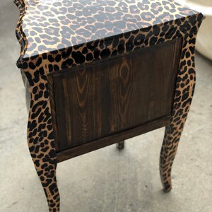 Leopard Chest of Drawers Side Table Nightstand Animal Print Accent ...