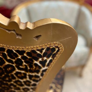 Children Chair Painted in Gold Paint and Leopard Print Upholstery - Etsy