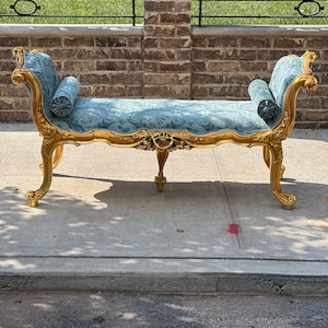 French Louis XVI Gold Leaf Chaise Bench Settee - Etsy