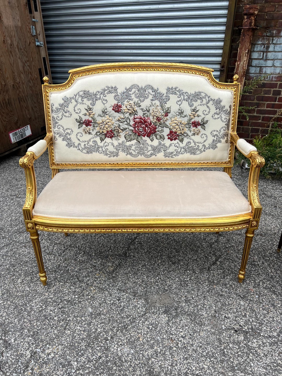 French Style Settee Gold Leaf Loveseat Sofa - Etsy