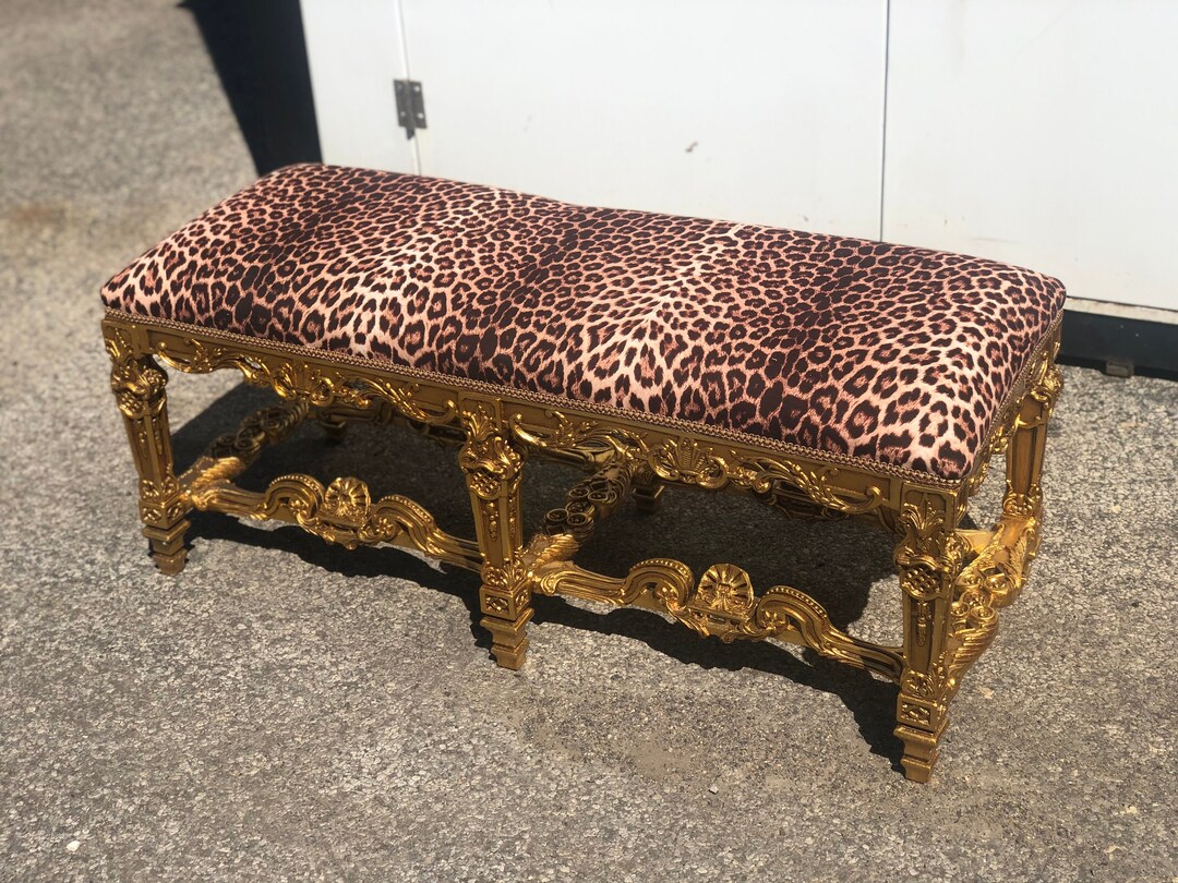 Gold Leaf Carved Bench Piano Bench - Etsy