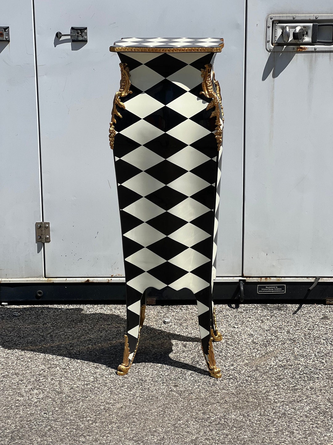 Pair of Louis XV Style Pedestals Stands Columns Black and White ...