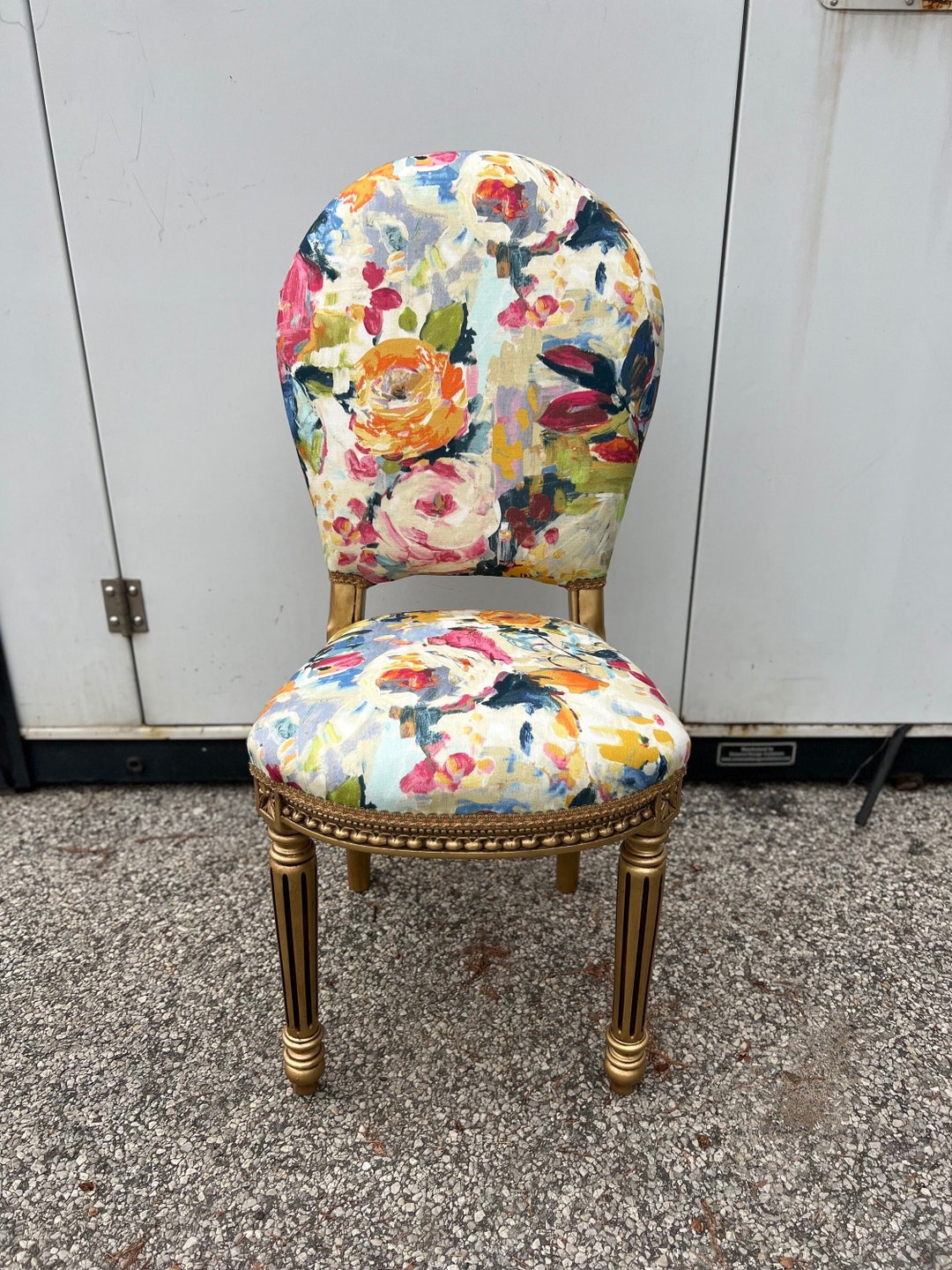 Floral Watercolor Bright Accent Side Chair - Etsy