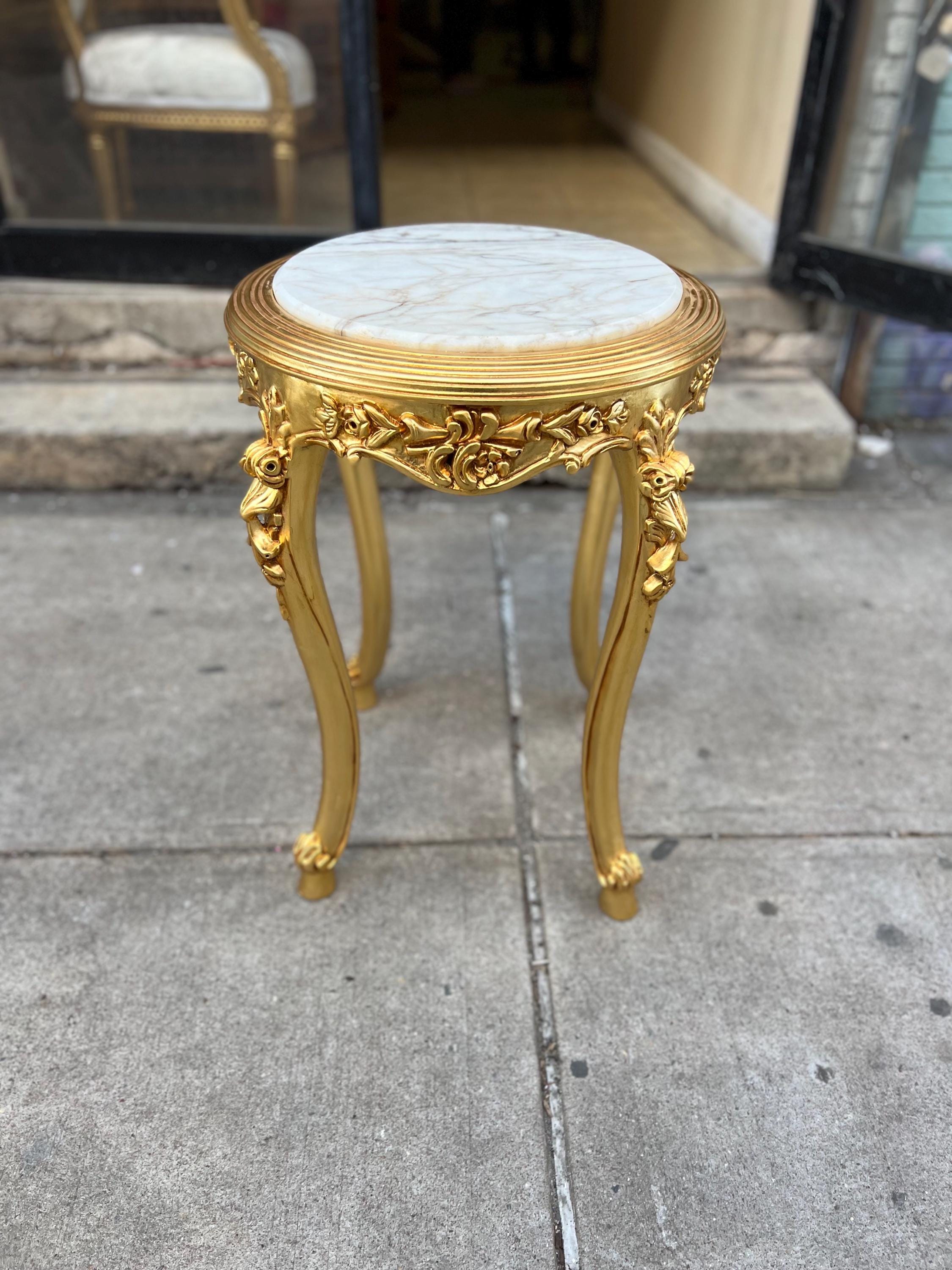 Gold marble top side table store