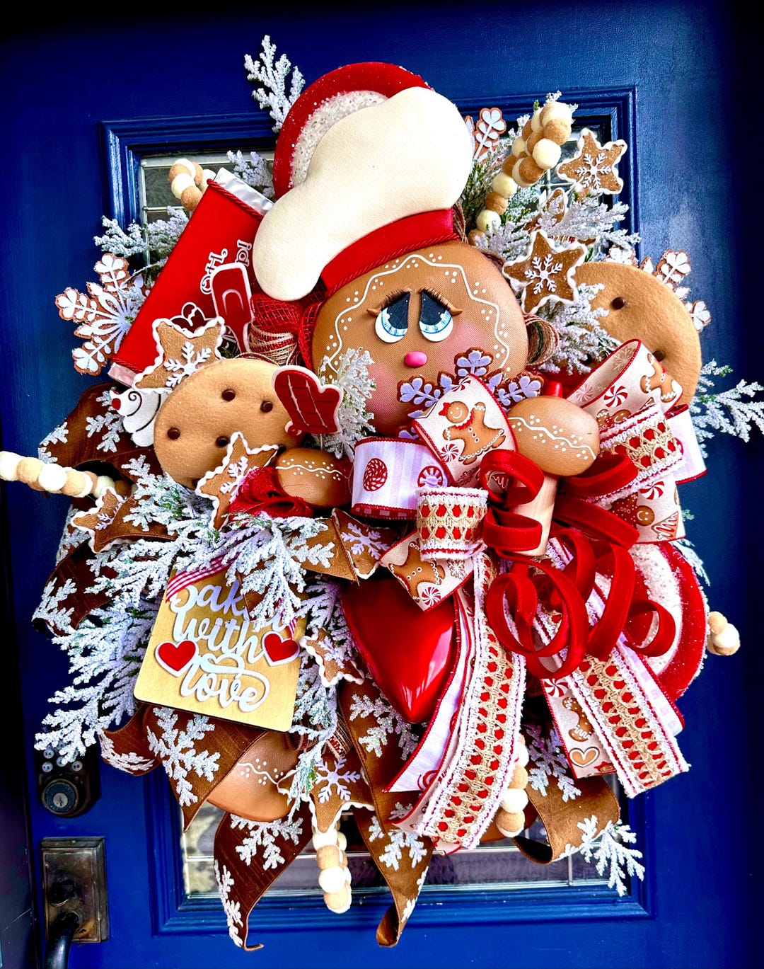 Christmas Gingerbread Wreath - Etsy