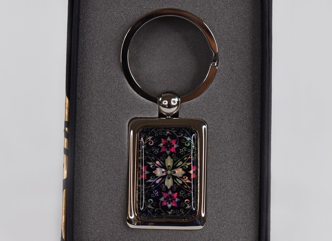 Stunning Mother of Pearl Key Chain Key Ring Delicate Floral - Etsy