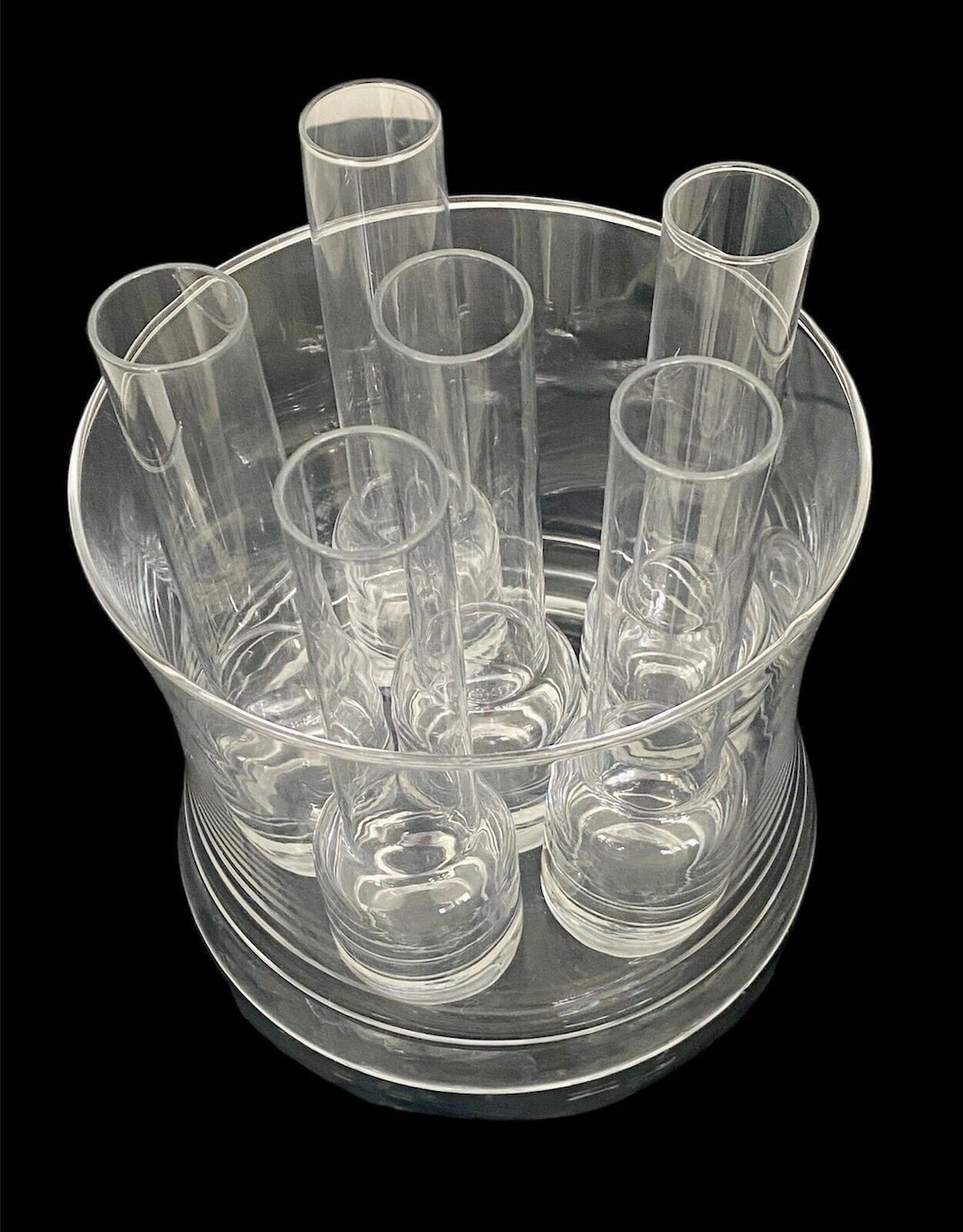 Circleware Set of 6 Crystal Vodka Tall Shot Glasses and Chiller Bucket ...