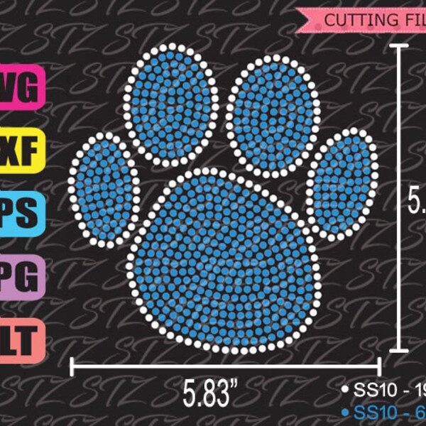 Rhinestone Paw Prints - Etsy