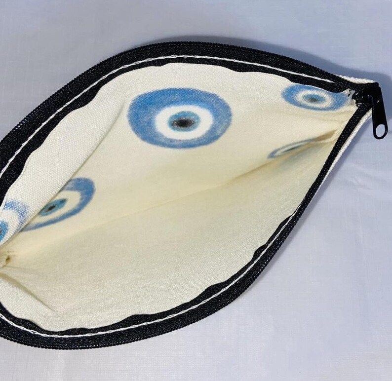 Hand Painted Small Beige Canvas Bag With Black Zipper - Etsy