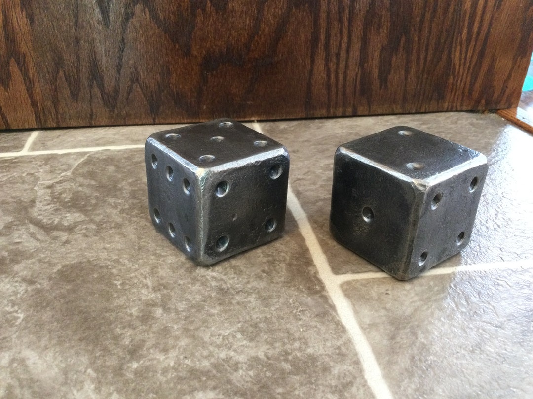 Set of 2 Large 2 Dice, Blacksmith Made Dice, Iron Dice, Handmade Iron ...