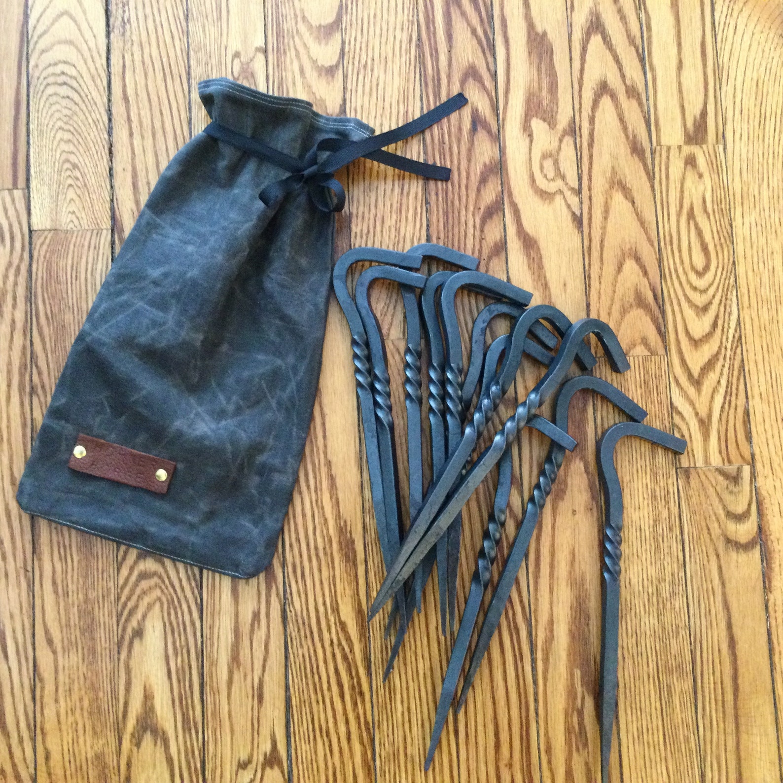12 Forged Tent Stakes With Bag Hand Made Heavy Duty Non - Etsy Canada