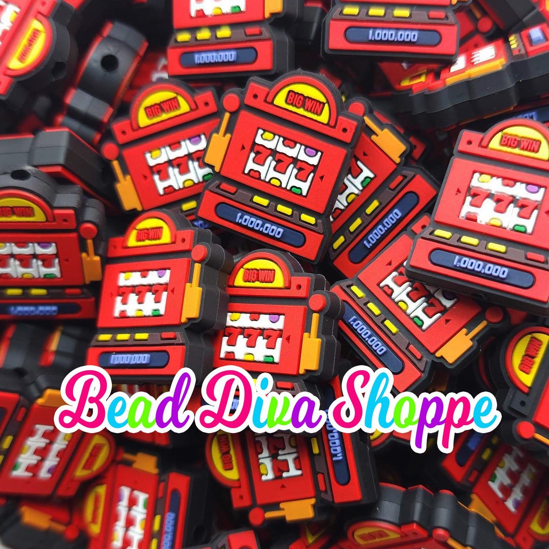 Set of 2 - 32mm X 24mm - SLOT MACHINE - Focal Beads - DIY Jewelry ...