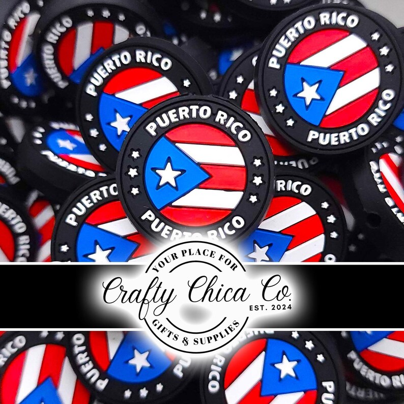 Set of 2 30mm PUERTO RICO Focal Beads DIY Jewelry Making Beaded Pens ...