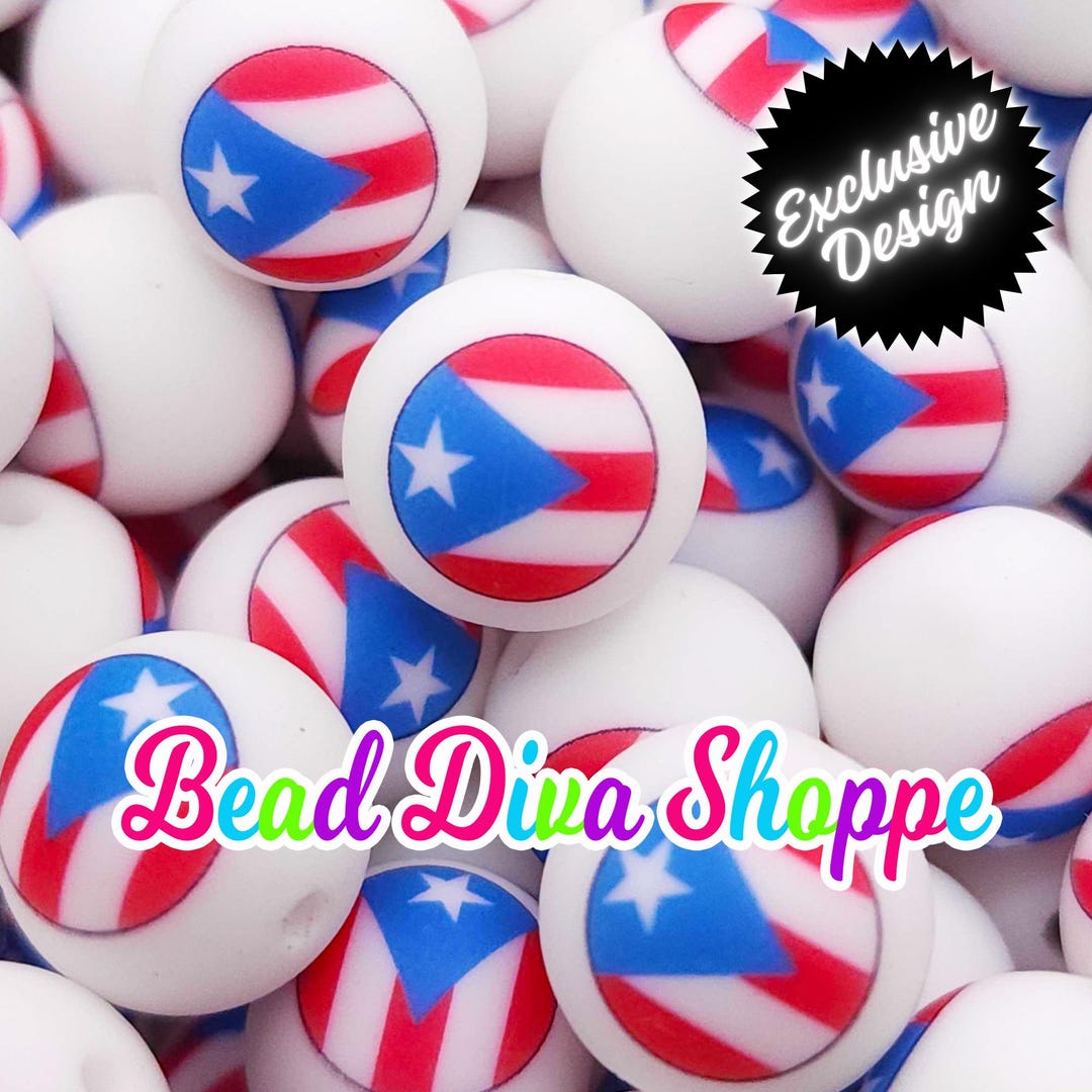 EXCLUSIVE - Set of 10 - 15mm - PUERTO RICO Flag - Printed Round ...