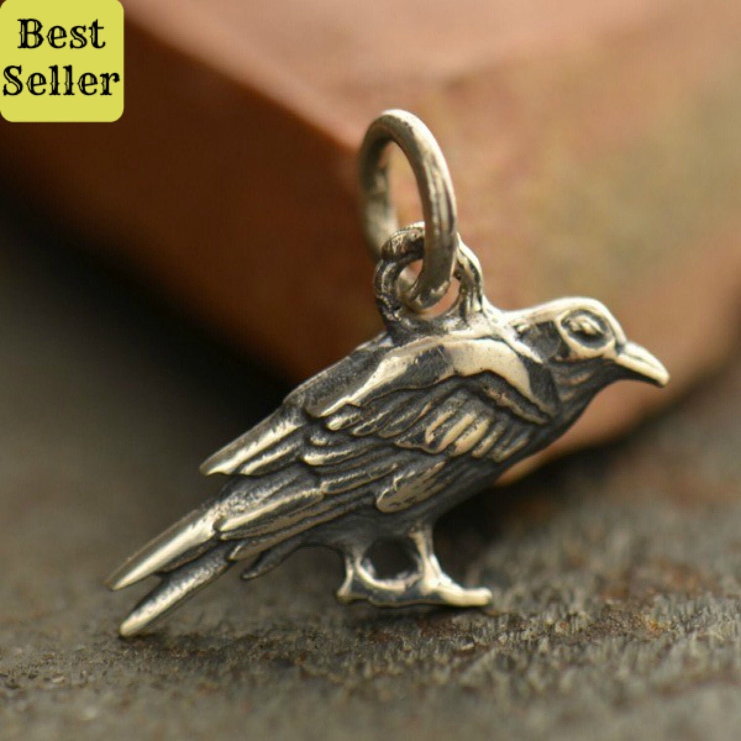 Sterling Silver Raven Charm Baltimore Ravens Double Sided | Etsy