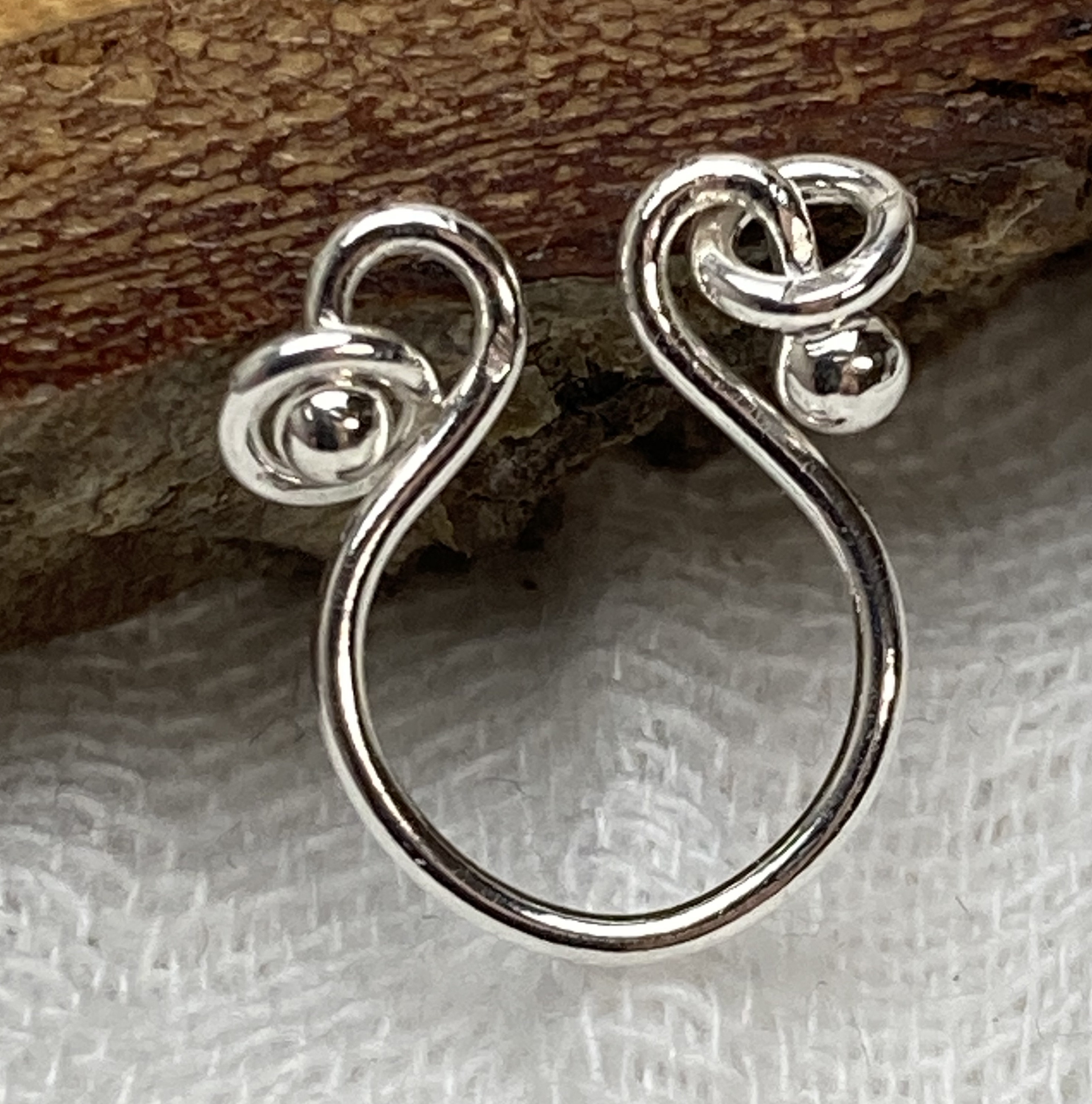 Sterling Silver Handmade U Hook Charm Holder Ball End Charm - Etsy Sweden