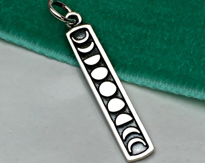 Sterling Silver Moon Phase Pendant A1848 Vertical Charms - Etsy