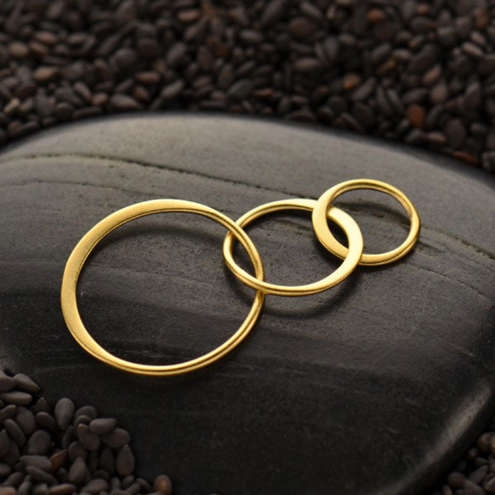 Three Circle Links, Sterling Silver Three Circle Links, Jewelry Links ...