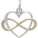 Sterling Silver Infinity Heart Charm With Bronze Infinity, Heart Charms ...