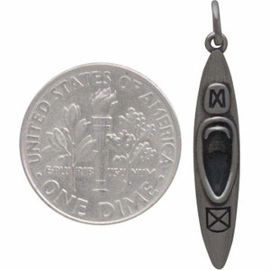 Sterling Silver Kayak Charm,a6029, Sports Charms, Kayaker Charm, Boat ...