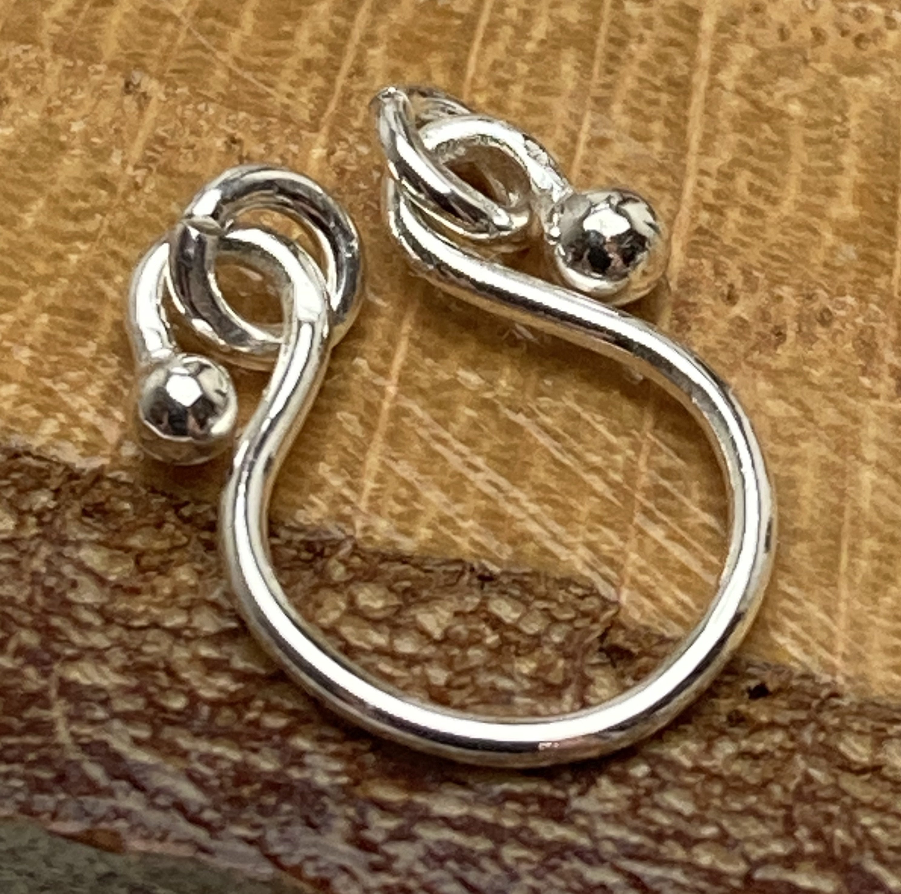 Sterling Silver Handmade U Hook Charm Holder Ball End Charm - Etsy Sweden