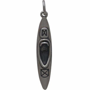 Sterling Silver Kayak Charm,a6029, Sports Charms, Kayaker Charm, Boat ...