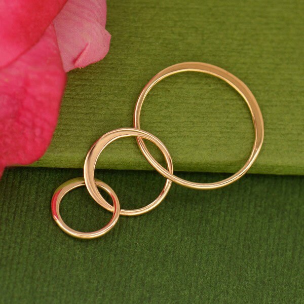 Three Circle Links, Sterling Silver Three Circle Links, Jewelry Links ...