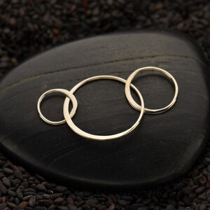 Three Circle Links, Sterling Silver Three Circle Link, Gold Plated ...