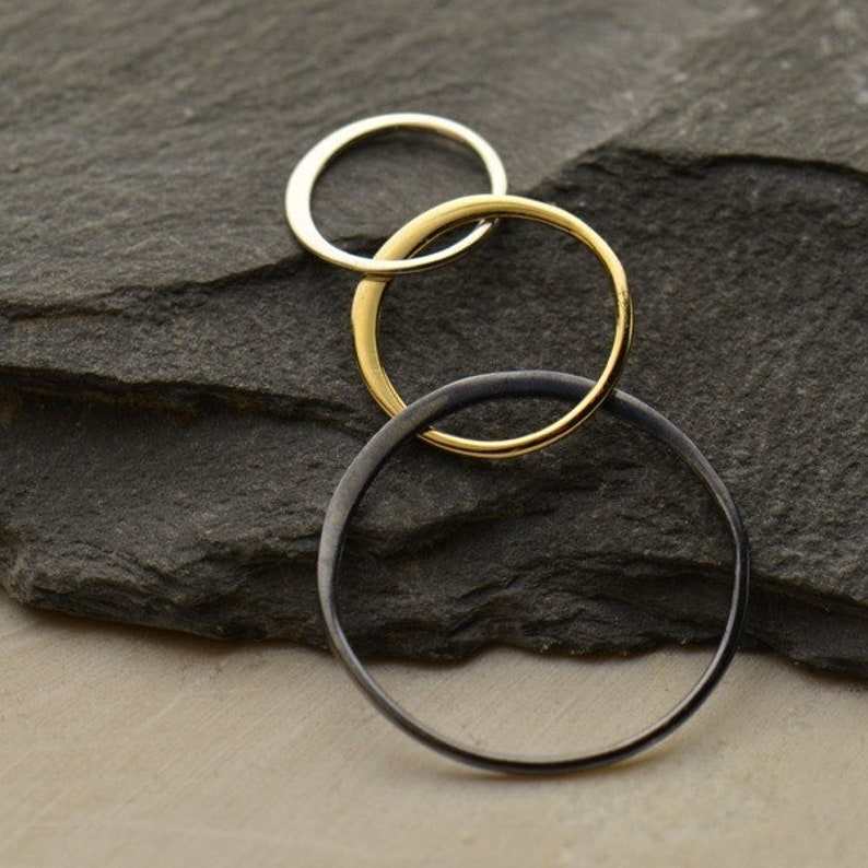 Three Circle Links, Sterling Silver Three Circle Links, Jewelry Links ...