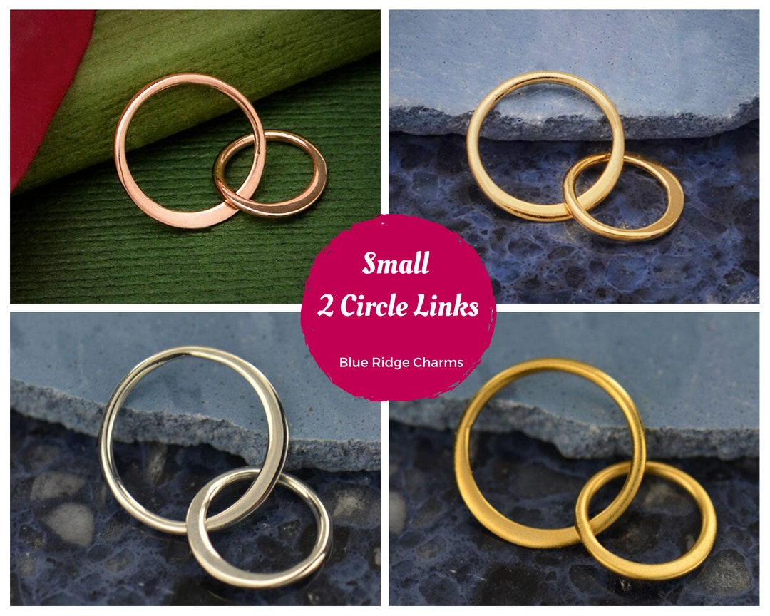 Small Two Circle Links Sterling Silver Two Circle Link Gold - Etsy