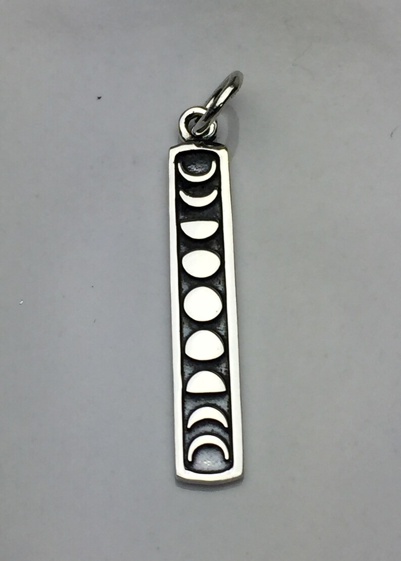 Sterling Silver Moon Phase Pendant Celestial Cable Chain - Etsy