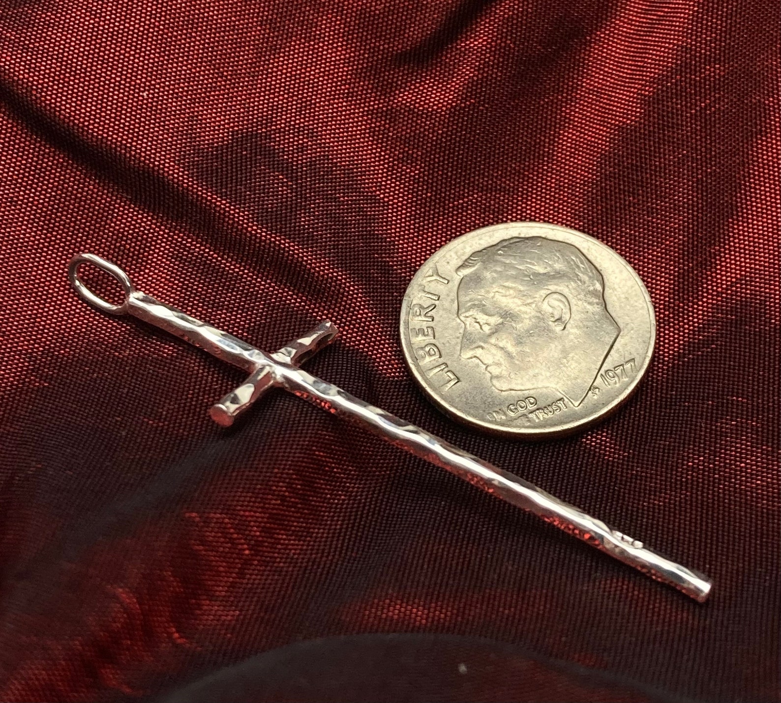 Extra Long Cross Pendant 925 Sterling Silver - Etsy