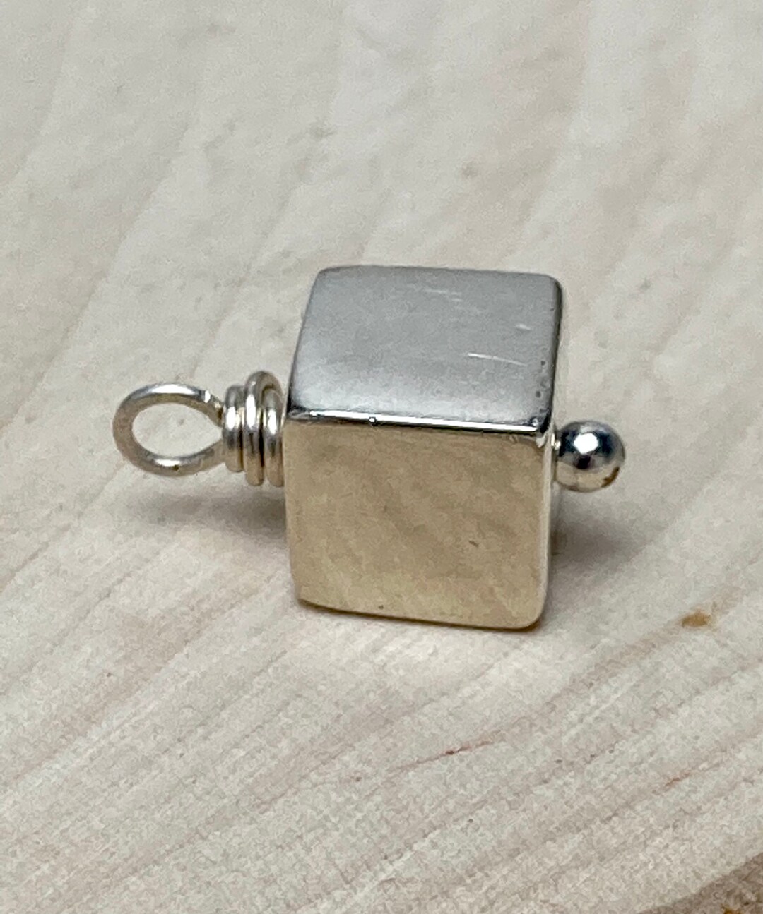 Sterling Silver Cube Charms, Hand Wrapped Cube Charms, 6mm Cubes, 8mm ...