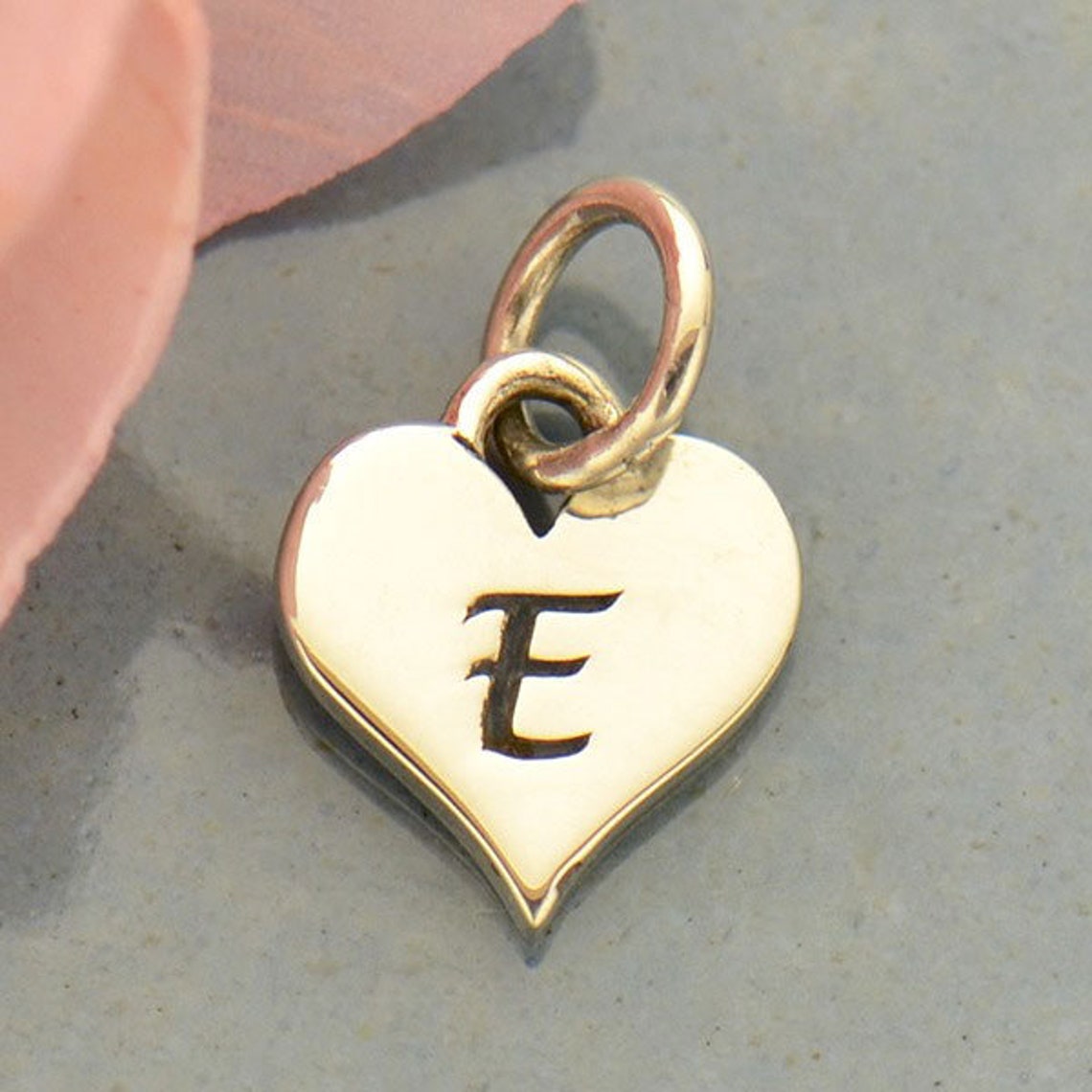 Initial Heart Charms A Z Sterling Silver Small Letter Heart - Etsy