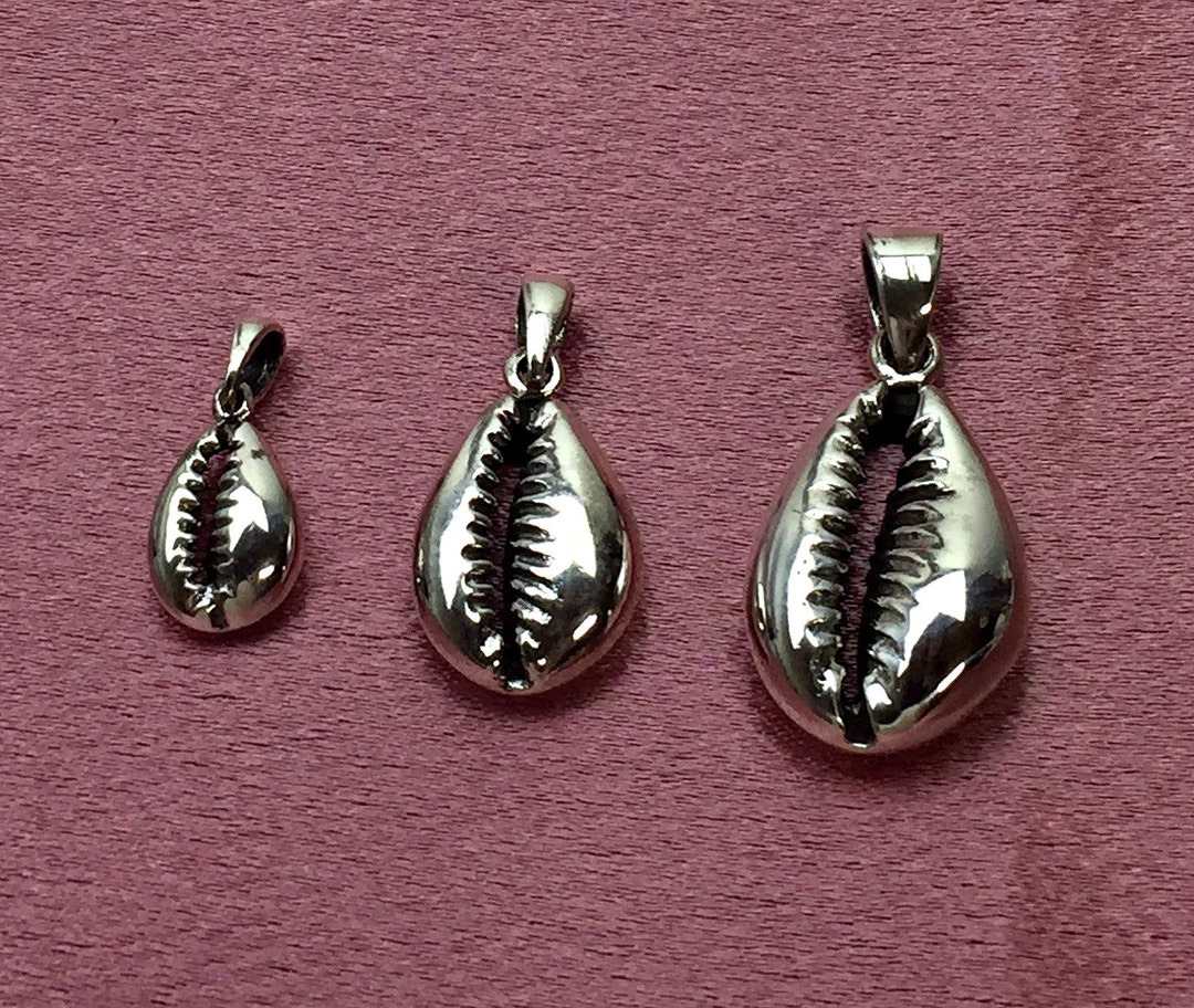 Sterling Silver Cowrie Shell Pendant Small Cowrie Shell - Etsy