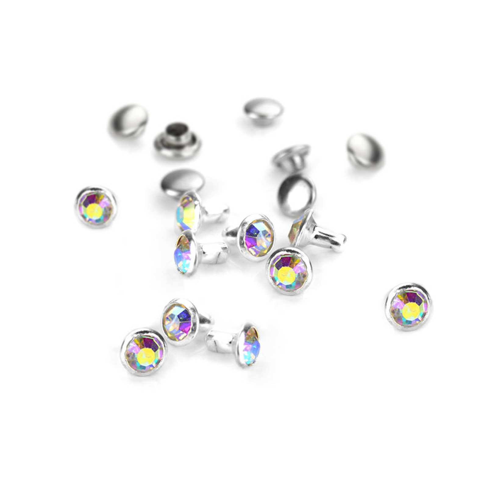 Czech Crystal Snap Rivets, Round- Prism - Etsy