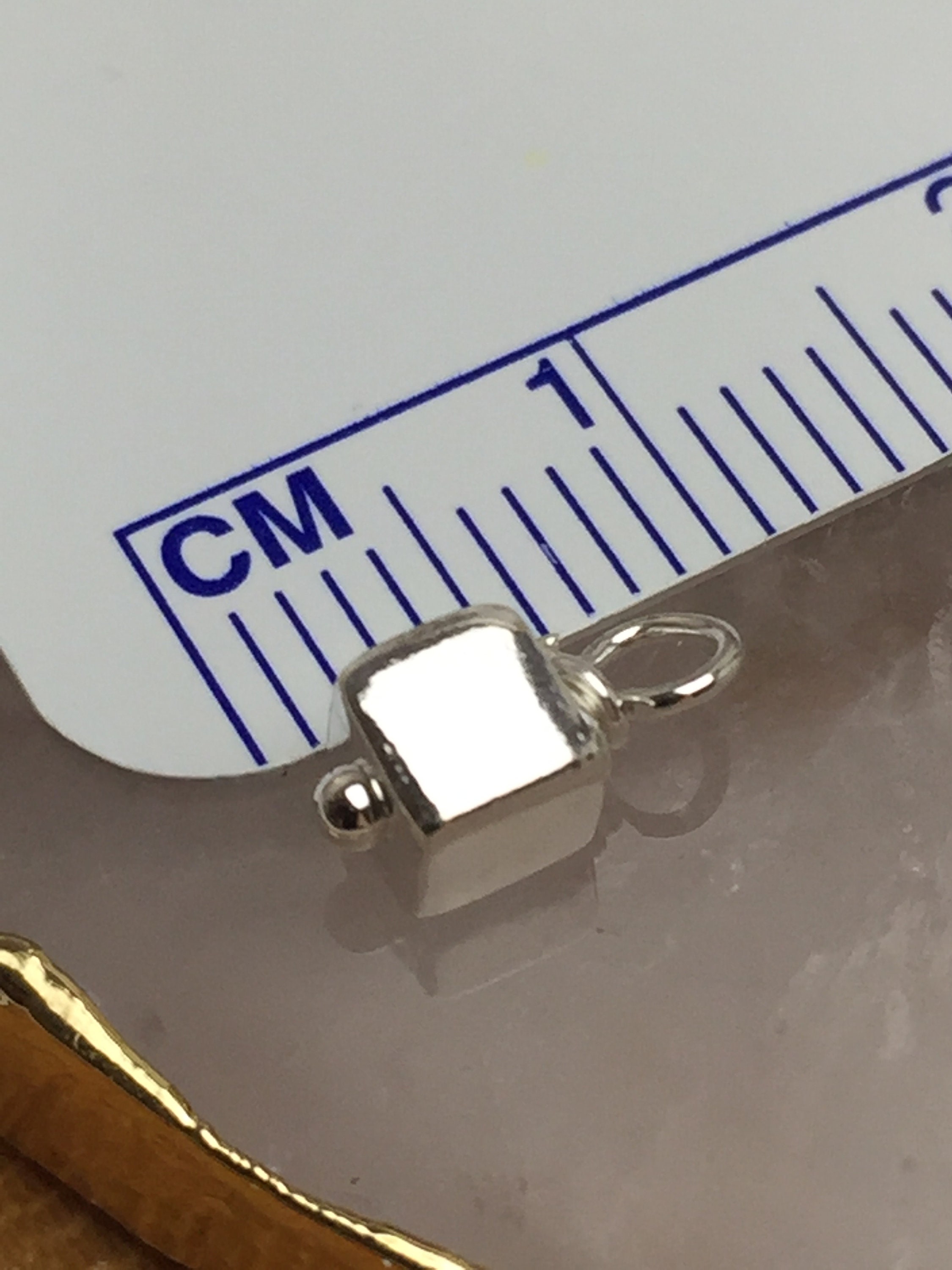 Sterling Silver Cube Charms Hand Wrapped Cube Charms 6mm | Etsy