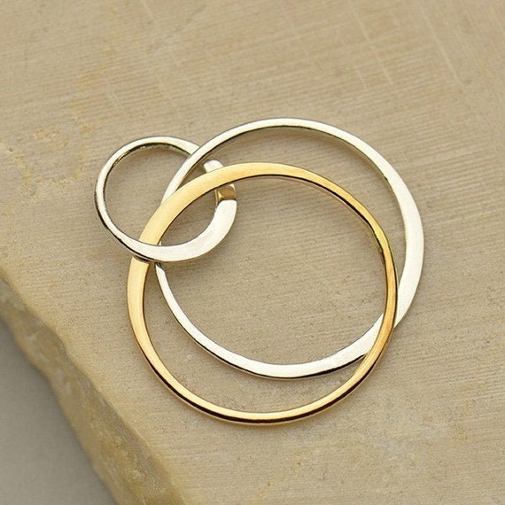Three Circles Mixed Metal Links Round Circle Links | Etsy