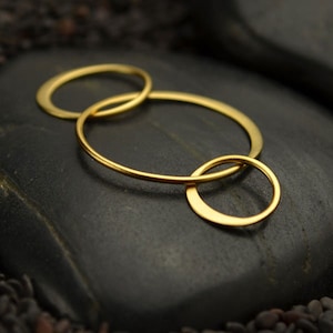 Three Circle Links, Sterling Silver Three Circle Link, Gold Plated ...