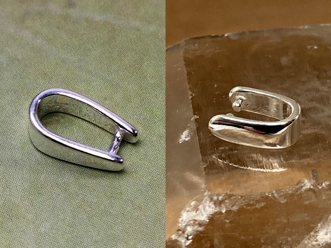 Large Plain Sterling Silver Pinch Bail, S244, Pendant Bail, Sterling ...